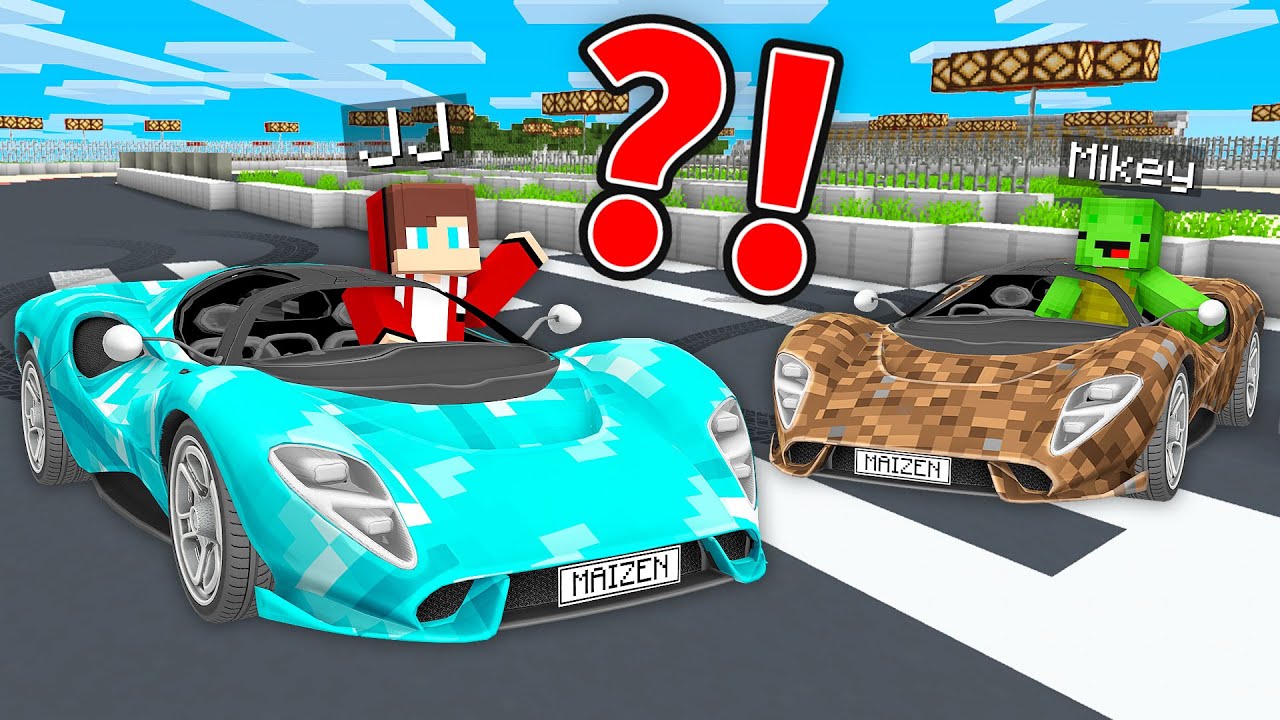 Mikey POOR vs JJ RICH Car Race in Minecraft (Maizen) - Minecraft videos
