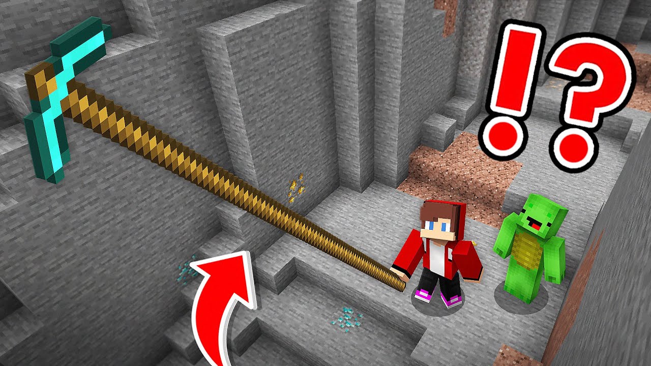 Mikey and JJ Found The LONGEST PICKAXE in Minecraft (Maizen) - Minecraft videos