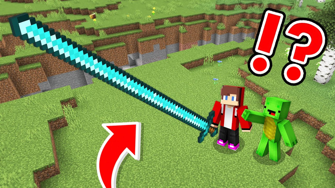 Mikey and JJ Found The LONGEST SWORD in Minecraft (Maizen) - Minecraft videos