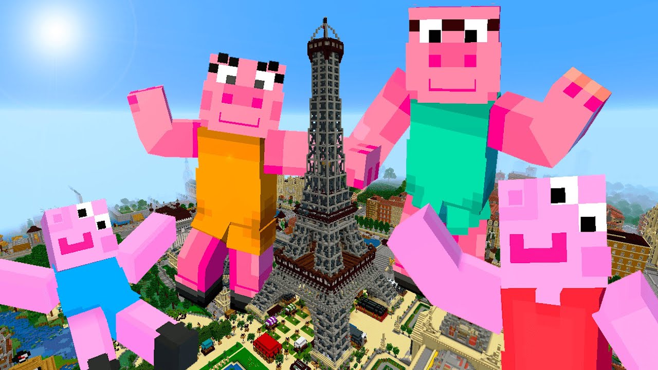 Minecraft Giant Peppa Pig Destroyed City - Minecraft videos