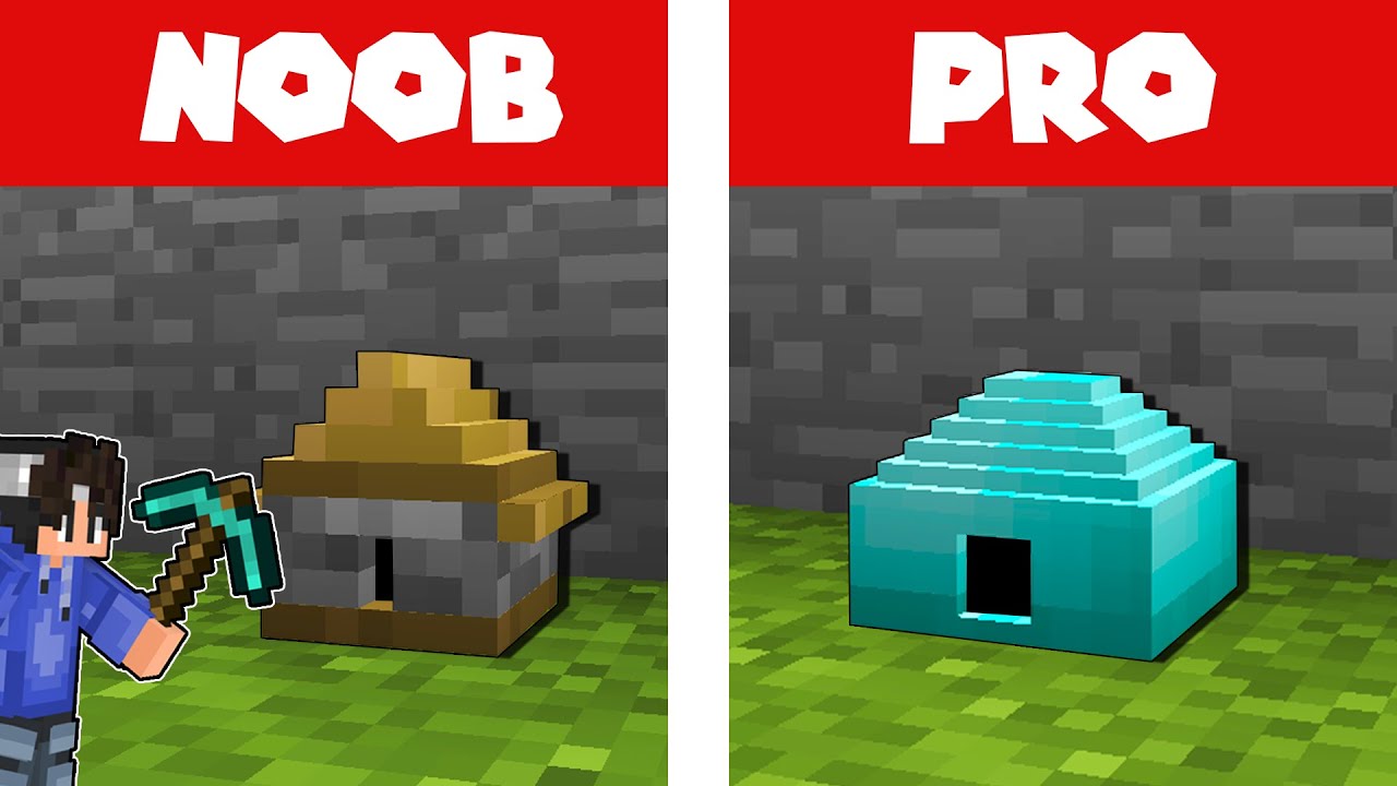 Minecraft Noob VS Pro: TINY BUILD BATTLE Challenge! - Minecraft videos