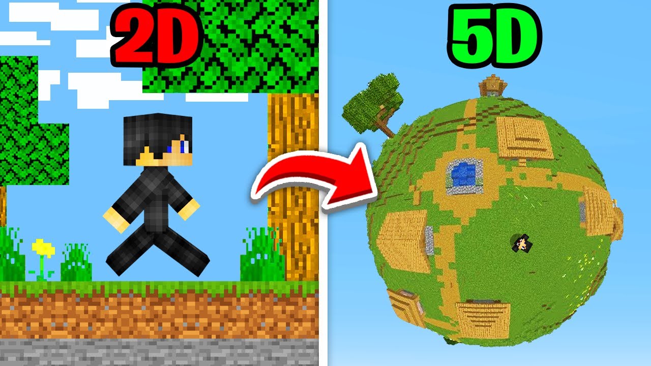 Minecraft but From 2D to 3D to 4D to 5D... - Minecraft videos
