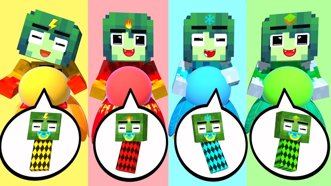 Monster School : Zombie x Herobrine Elemental - Minecraft Animation ...