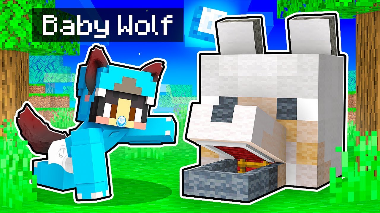 My BABY Wolf's SECRET Minecraft Base! - Minecraft videos