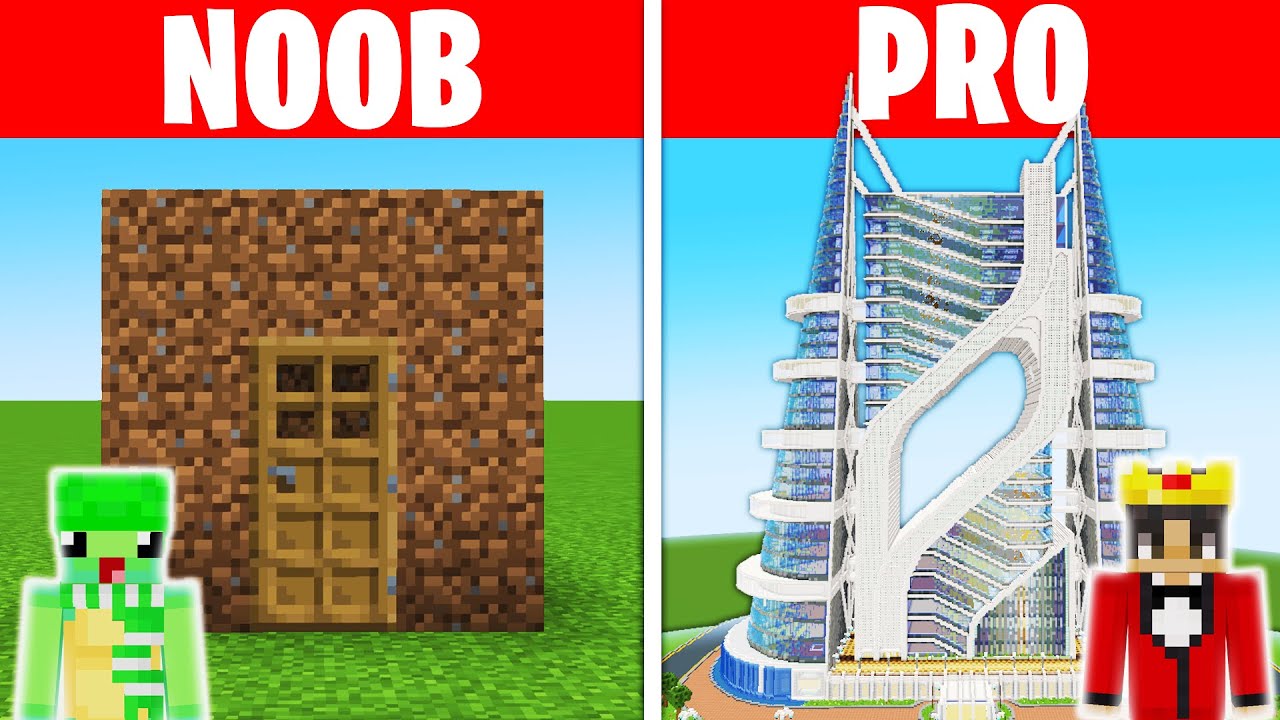 NOOB vs HACKER: I Cheated in a Build Challenge in Minecraft - Minecraft videos