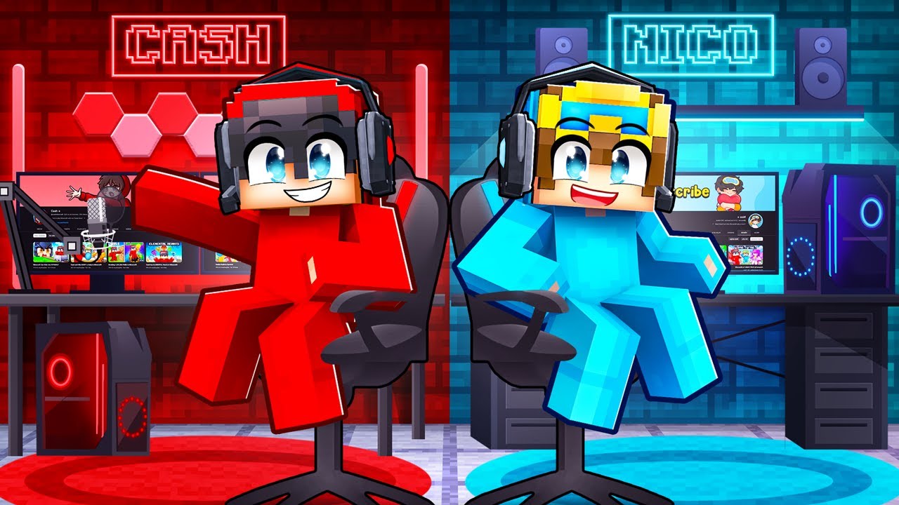 Nico vs Cash GAMING ROOM Battle In Minecraft! - Minecraft videos