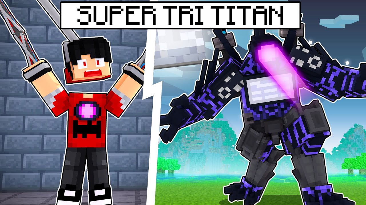 P3DRU virou o TRI TITAN no Minecraft por 24 HORAS! - Minecraft videos