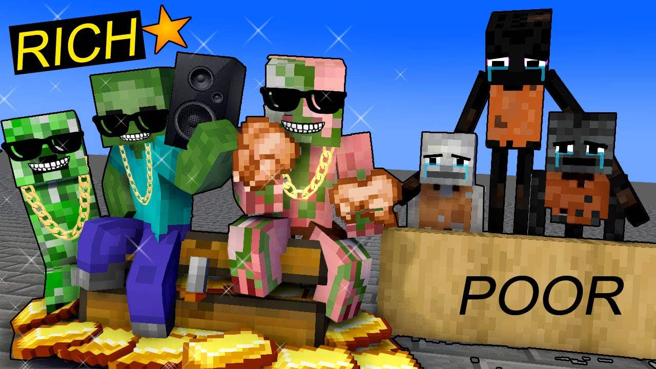 POOR Vs. RICH: "PIZZA" :SAD MINECRAFT ANIMATION - Minecraft videos