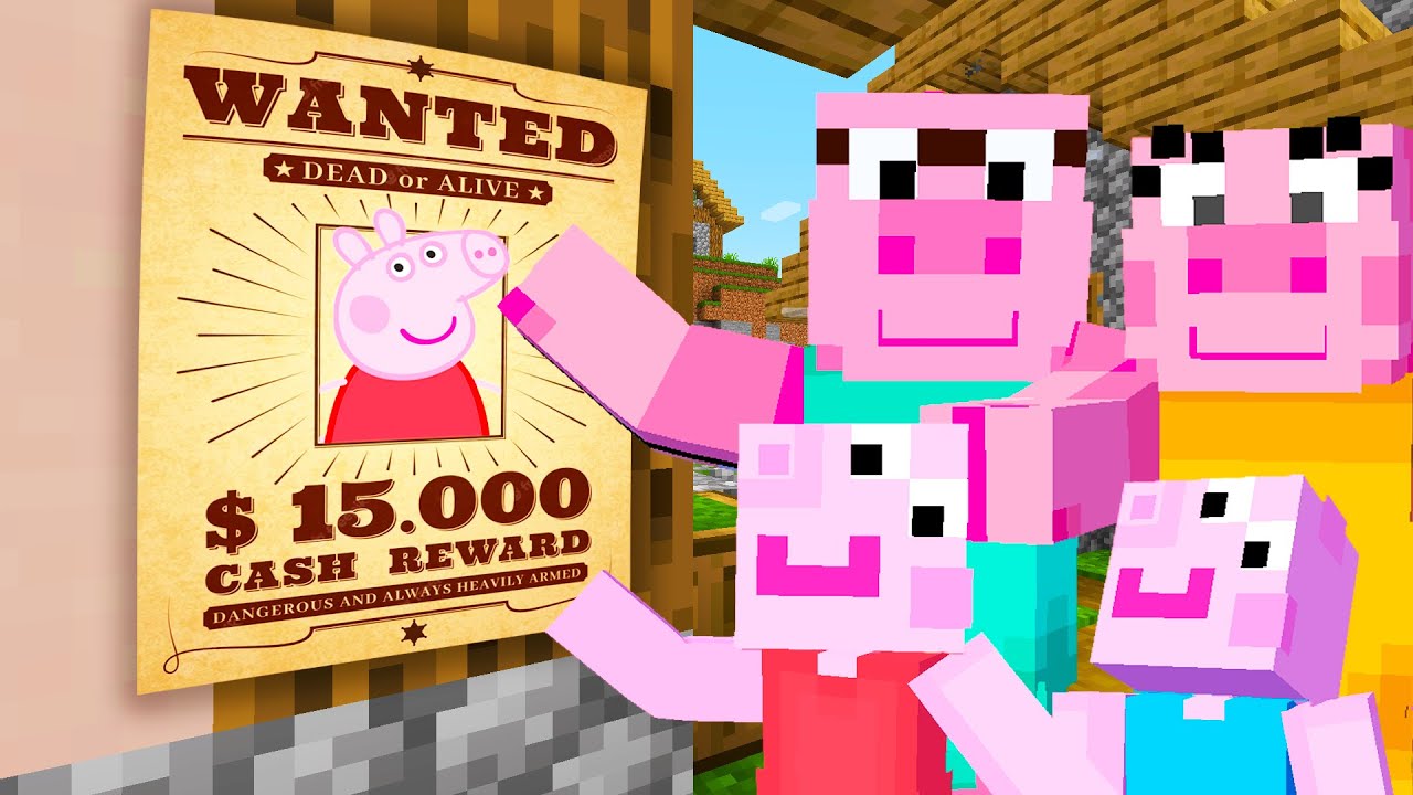 Peppa Pig Is Wanted In Minecraft - Minecraft videos