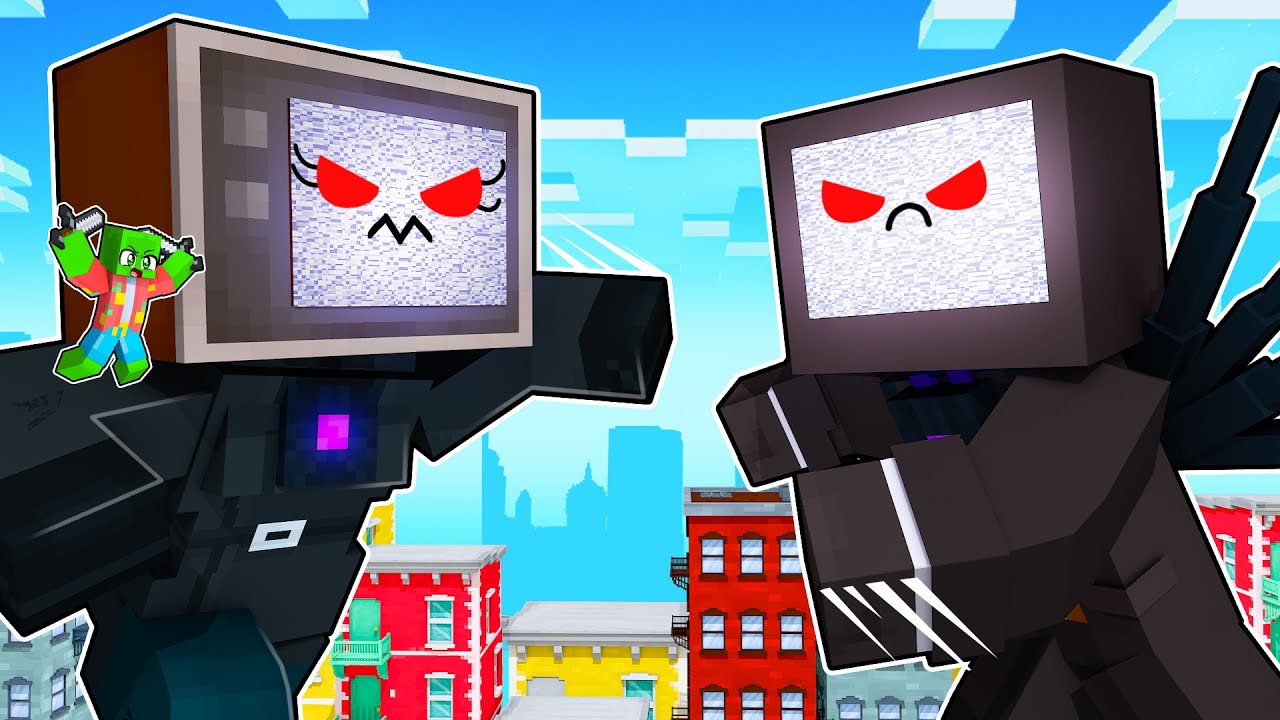 TV WOMAN vs. TV MAN in Minecraft! - Minecraft videos