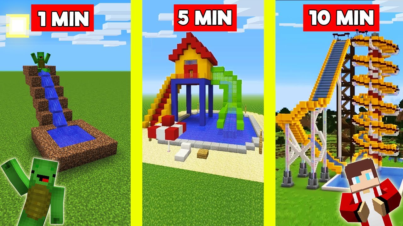 WATER SLIDE BATTLE BUILD CHALLENGE - How to build Water Slide In ...