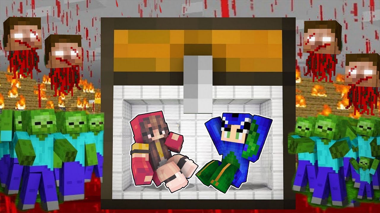 We Created Huge CHEST BUNKER to Survive BLOOD RAIN Zombie Apocalypse in Minecraft Hindi ...