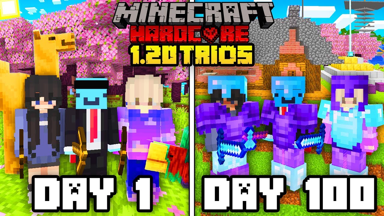 We Survived 100 Days in 1.20 Minecraft Hardcore... - Minecraft videos