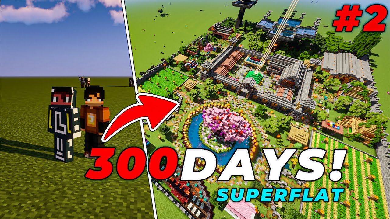 We Survived 300 DAYS On SUPERFLAT World in Minecraft! (HINDI ...