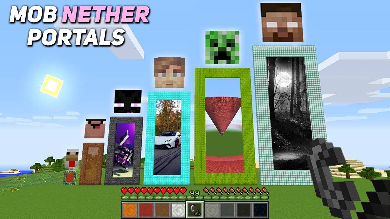 biggest nether portals by different characters in Minecraft - Minecraft ...