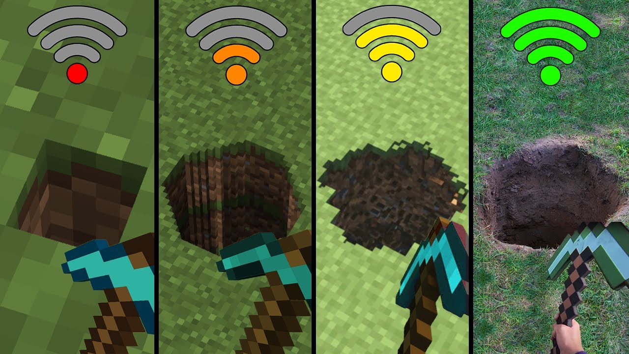 minecraft physics with different Wi-Fi - Minecraft videos