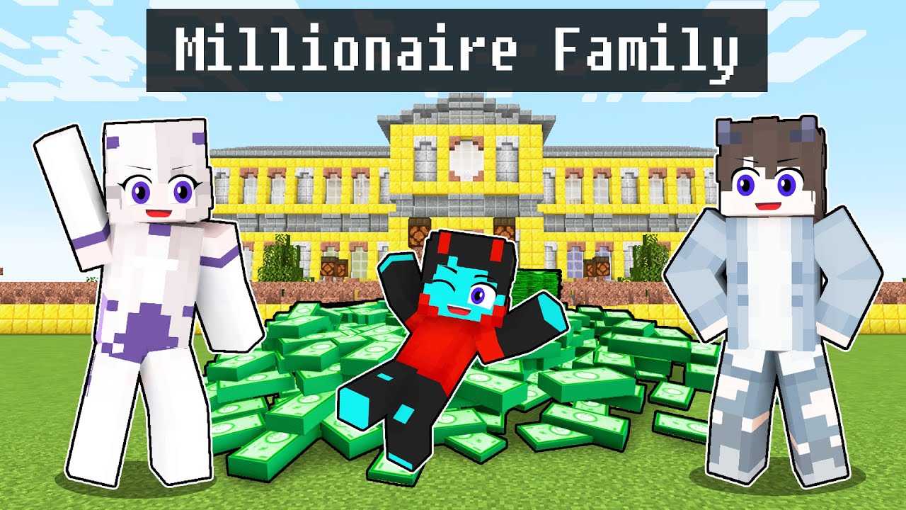 Adopted By MILLIONAIRE FAMILY in Minecraft! - Minecraft videos