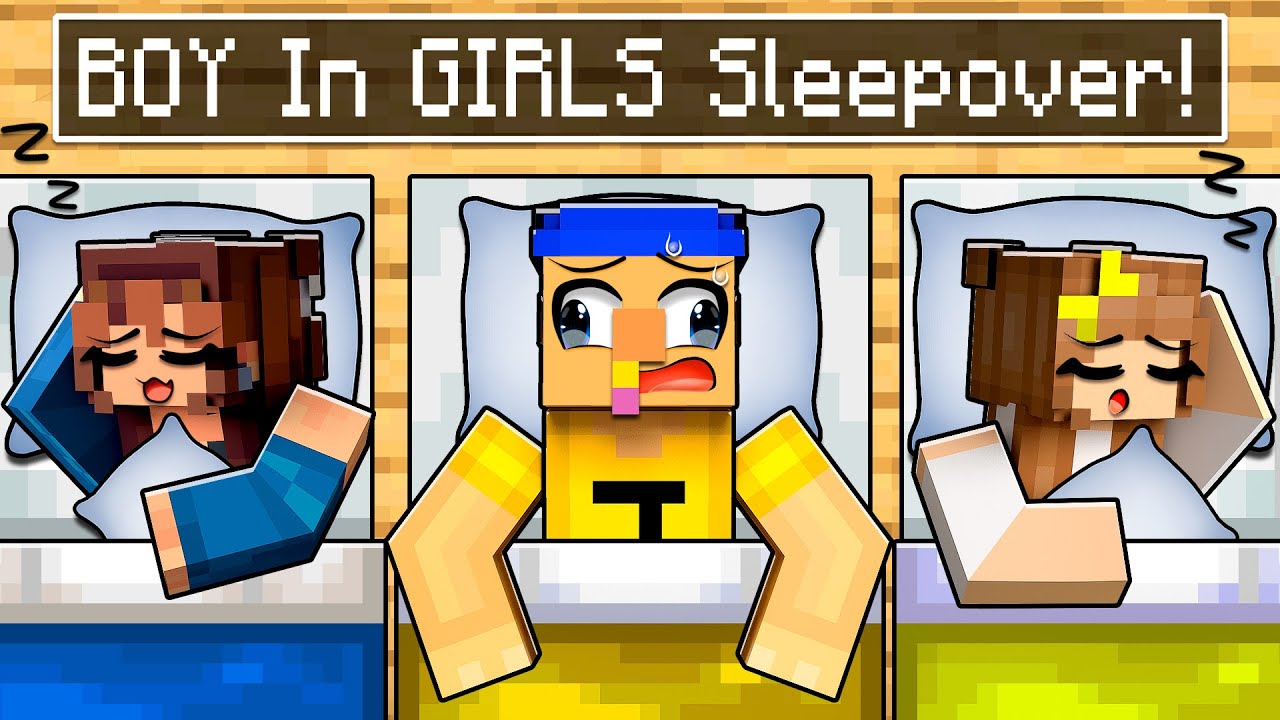 BOY in a GIRLS ONLY Minecraft Sleepover! - Minecraft videos