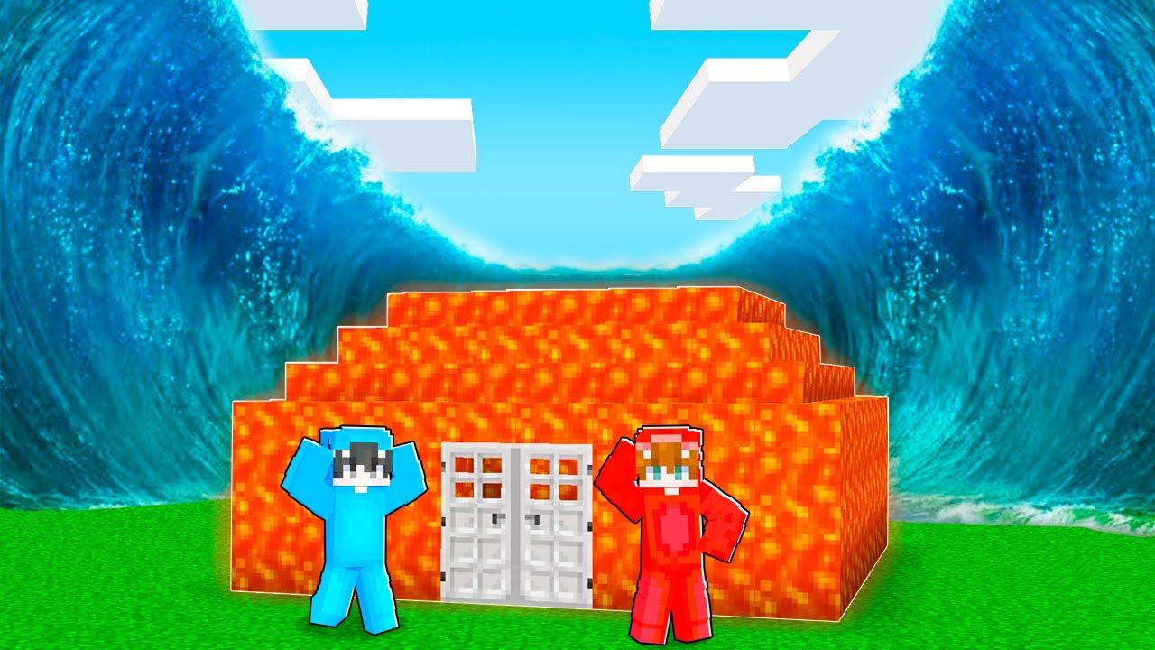 Casa de LAVA vs TSUNAMI en Minecraft! - Minecraft videos