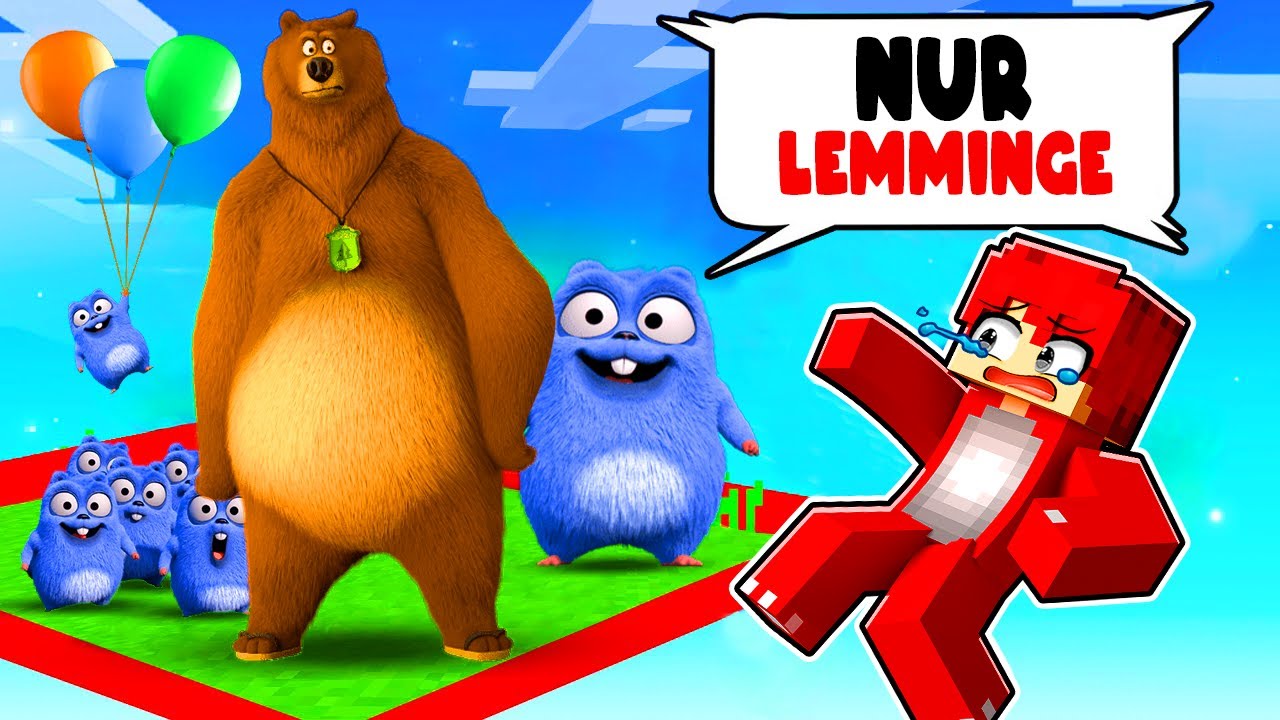 GEFANGEN mit GRIZZY und die LEMMINGE auf einem ONE BLOCK in MINECRAFT ...