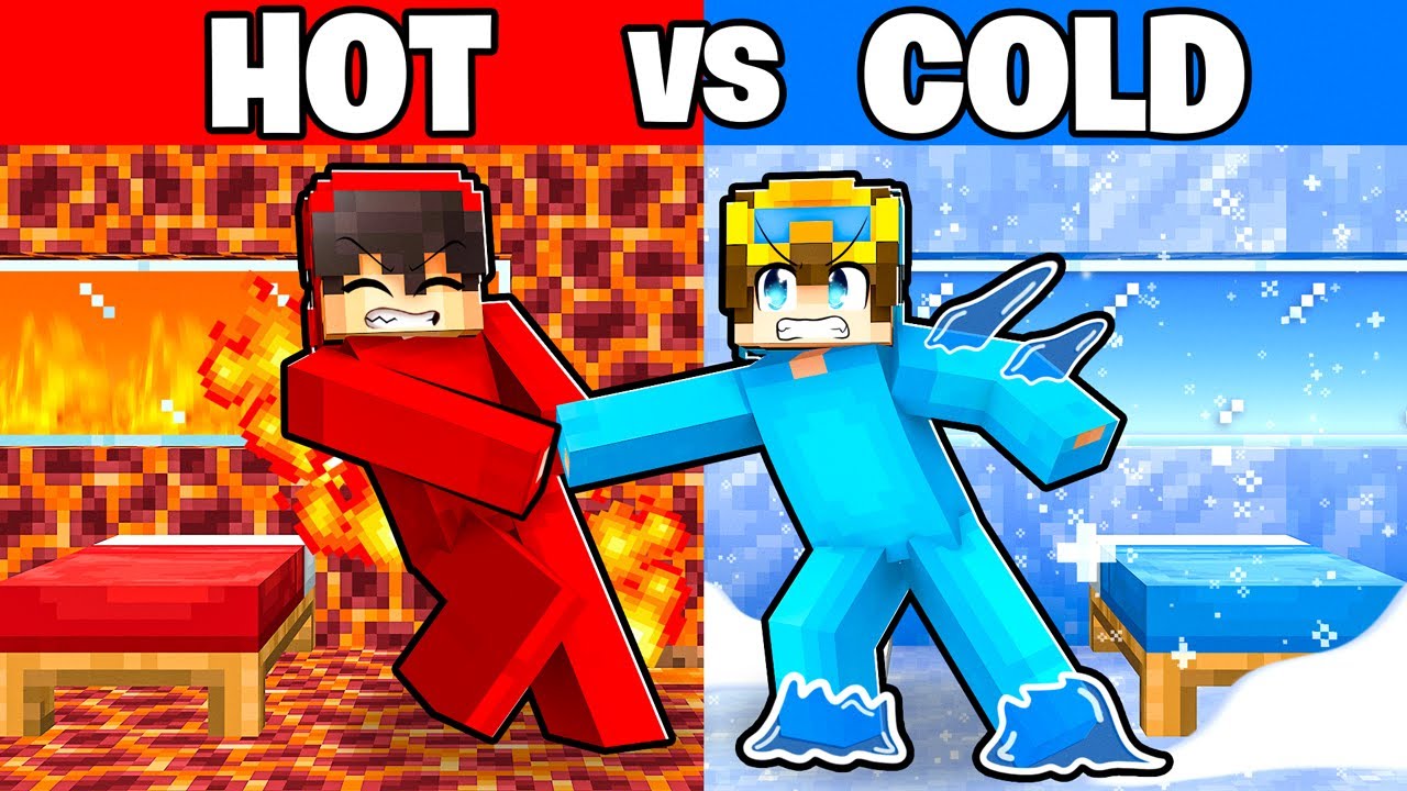 HOT vs COLD House Build Battle in Minecraft! - Minecraft videos