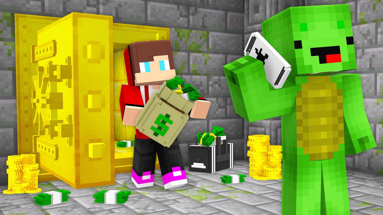 How JJ Stole Mikey’s Money in Minecraft (Maizen) - Minecraft videos