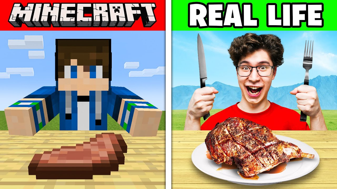 I Ate Every Minecraft Food in REAL LIFE! - Minecraft videos
