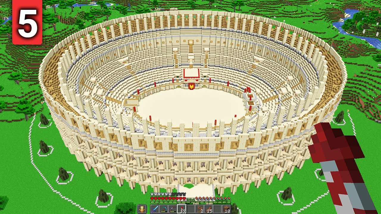 I Built A Roman Colosseum In Minecraft - Minecraft videos