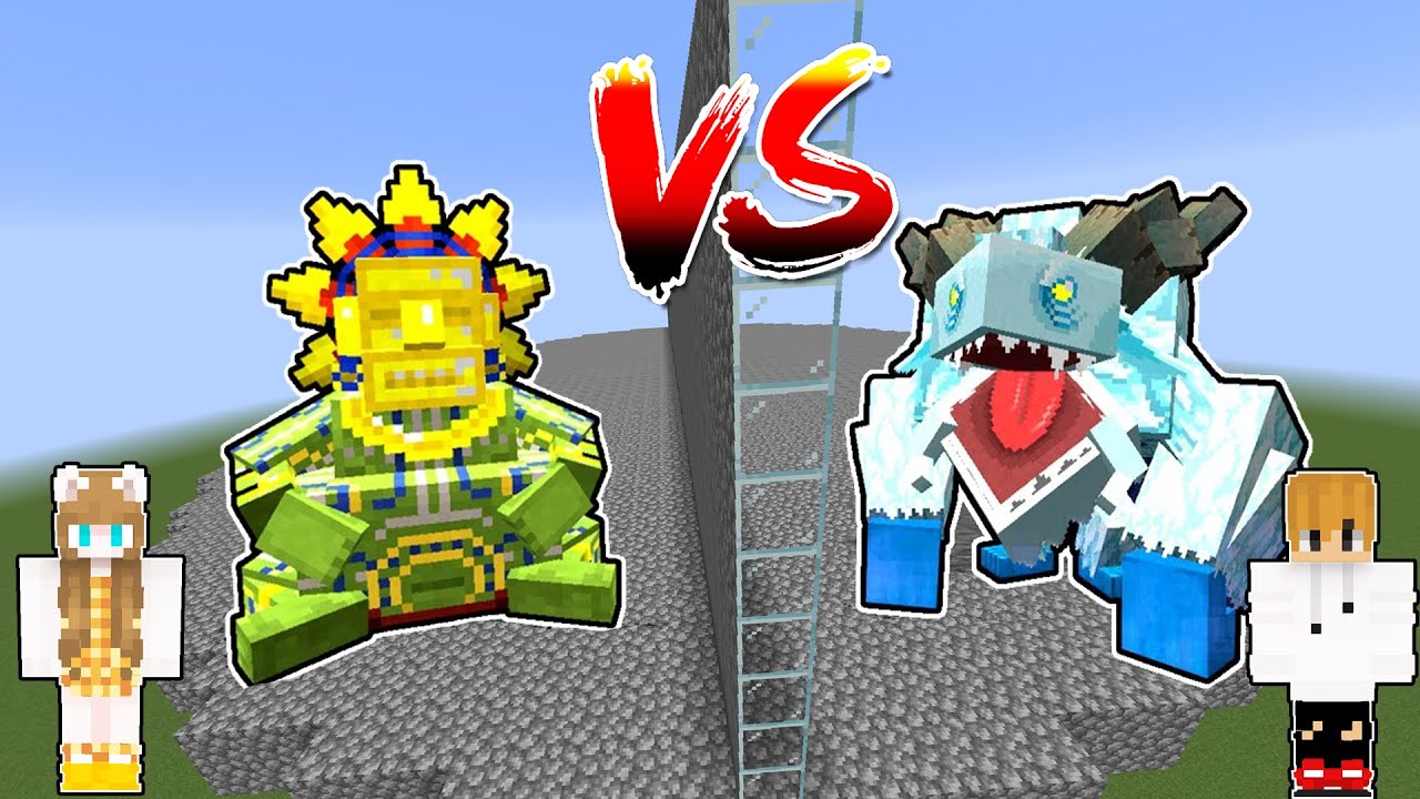 I Cheated in a Sun VS Ice Mob Battle Competition!!! - Minecraft videos