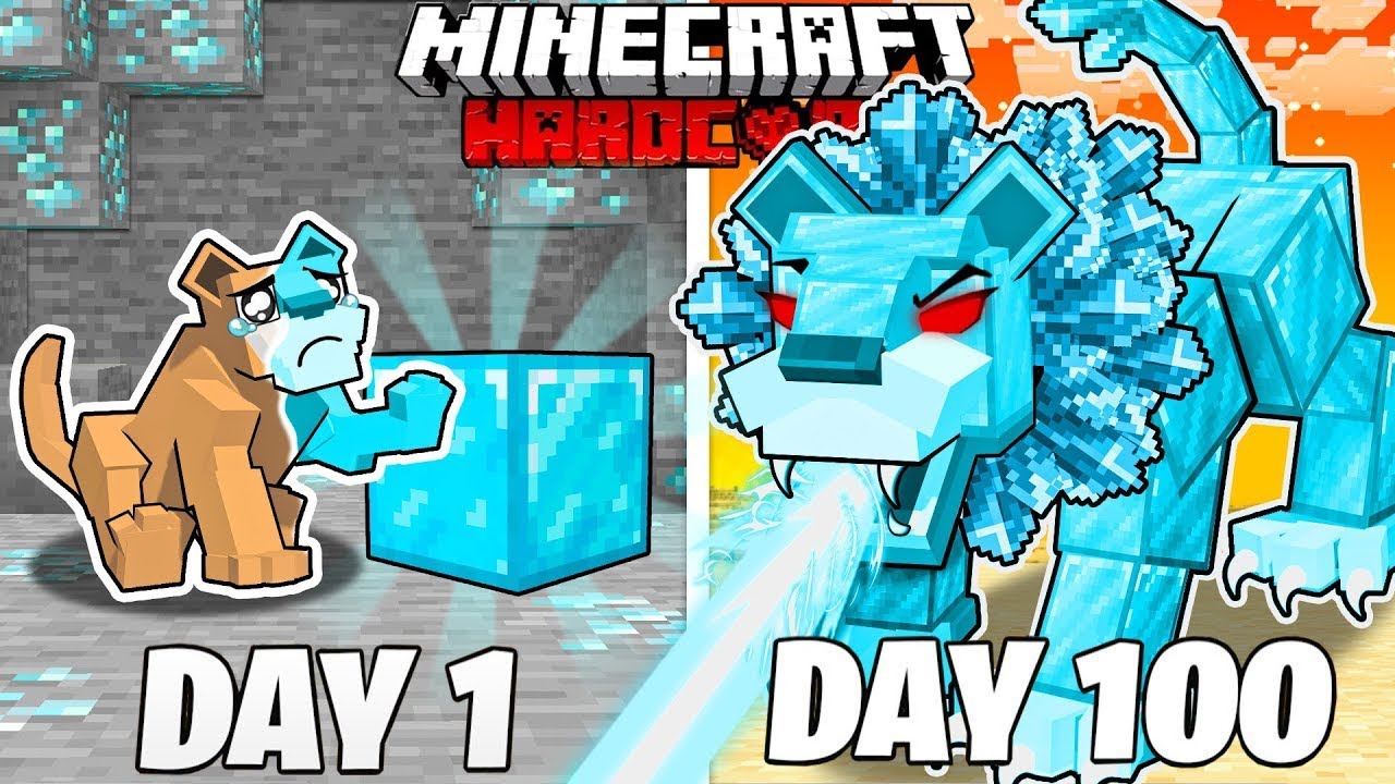 I Survived 100 Days as a DIAMOND LION in Minecraft Hardcore World ...