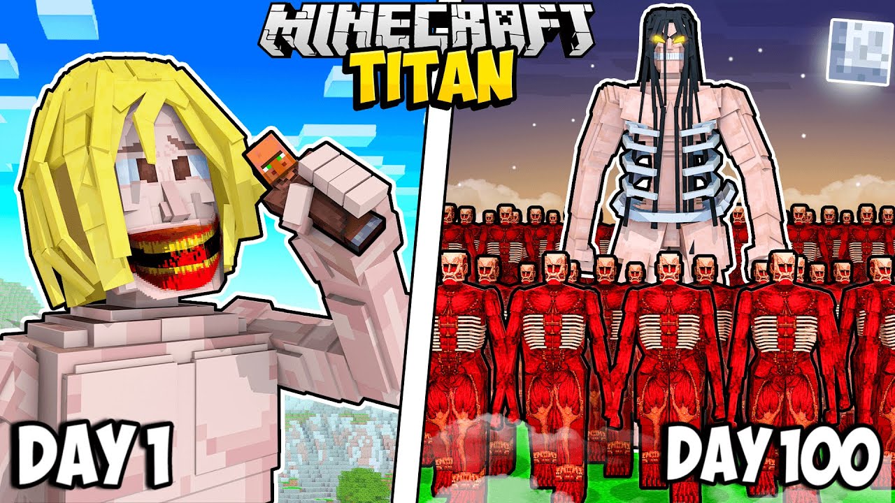 I Survived 100 Days as a TITAN in Minecraft - Minecraft videos