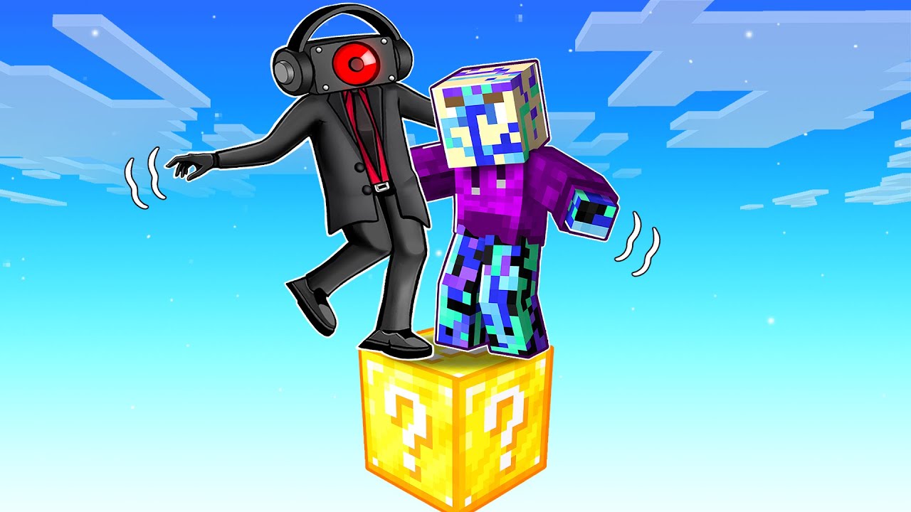 LOCKED on ONE LUCKY BLOCK With SPEAKER MAN! - Minecraft videos