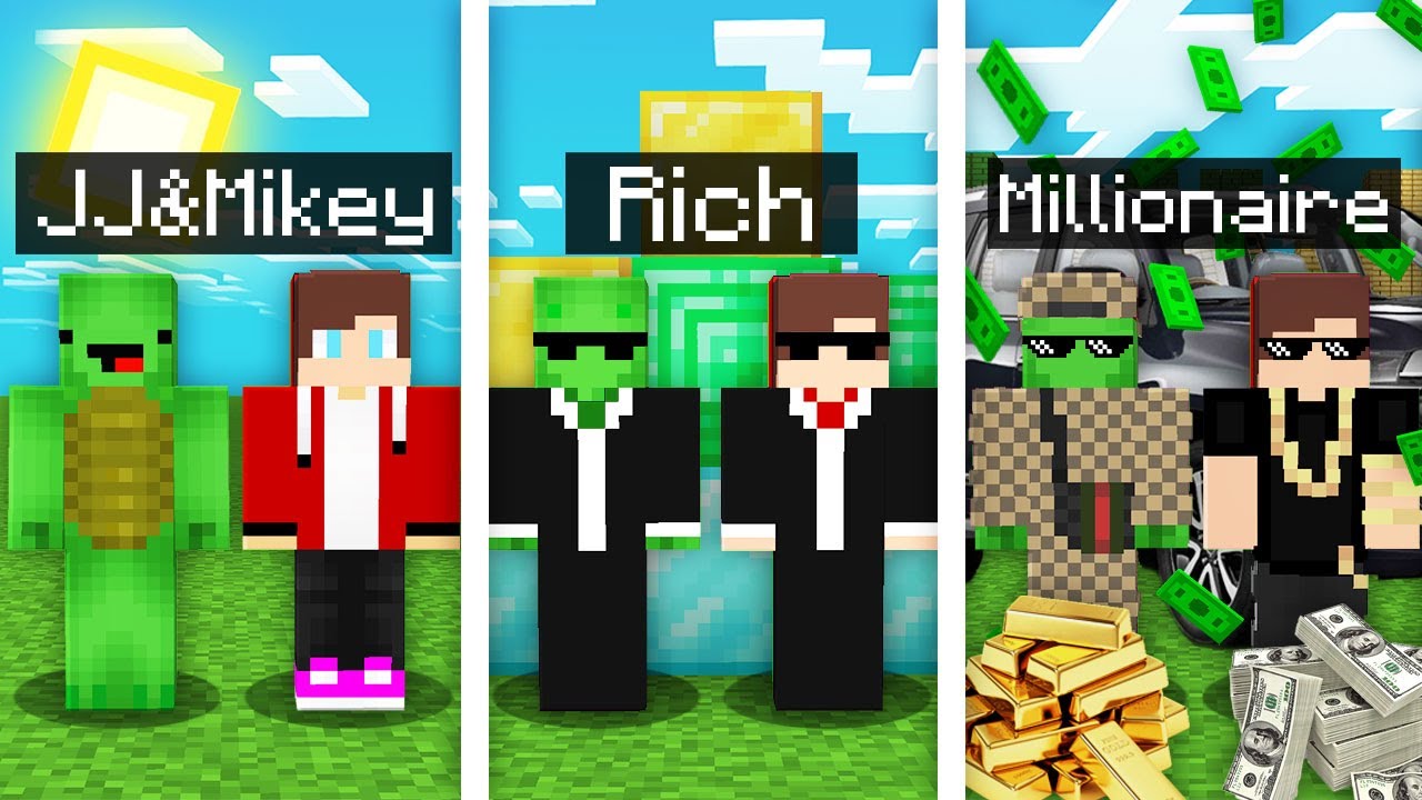 Minecraft, BUT JJ and Mikey Never Stop Getting Richer In Minecraft ...