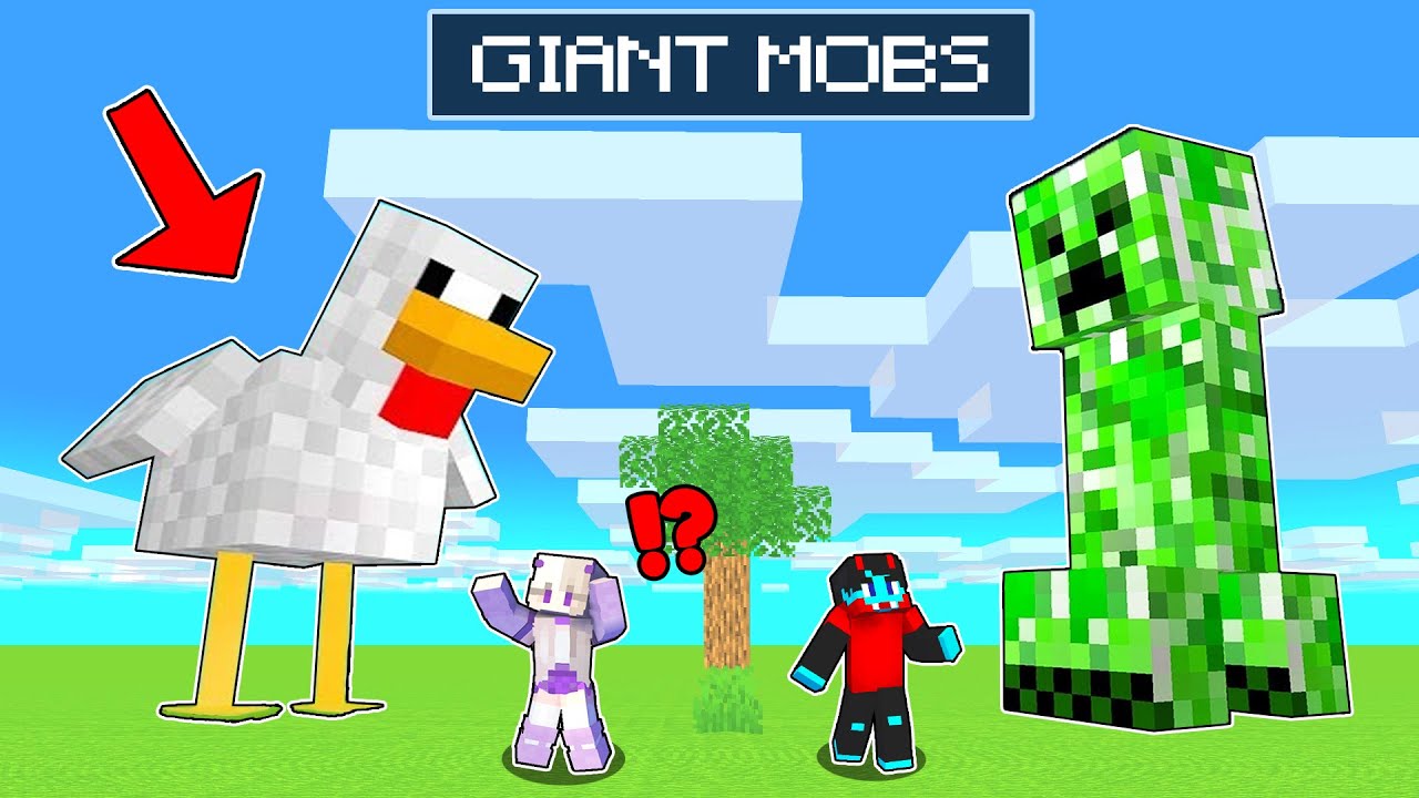 Minecraft, But Mobs Are GIANT!? - Minecraft videos