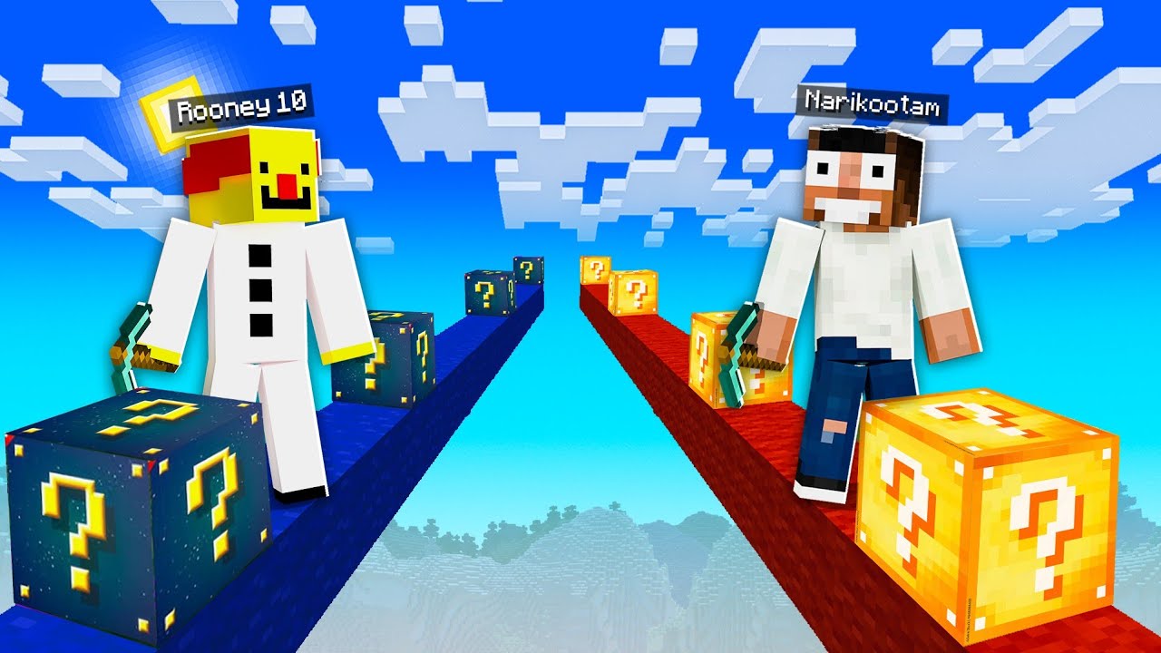 Minecraft Extreme Lucky Block Race In Minecraft Minecraft Mods
