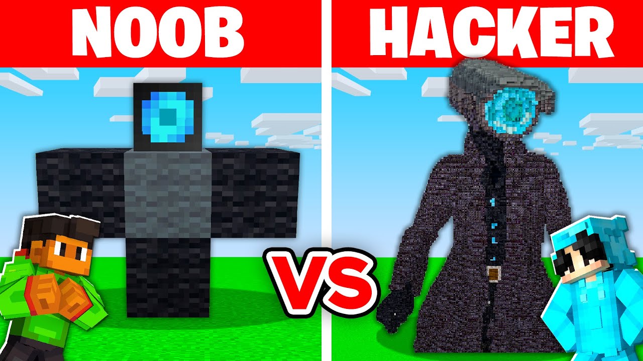 NOOB vs HACKER: I Cheated in a CAMERA WOMAN Build Challenge ...