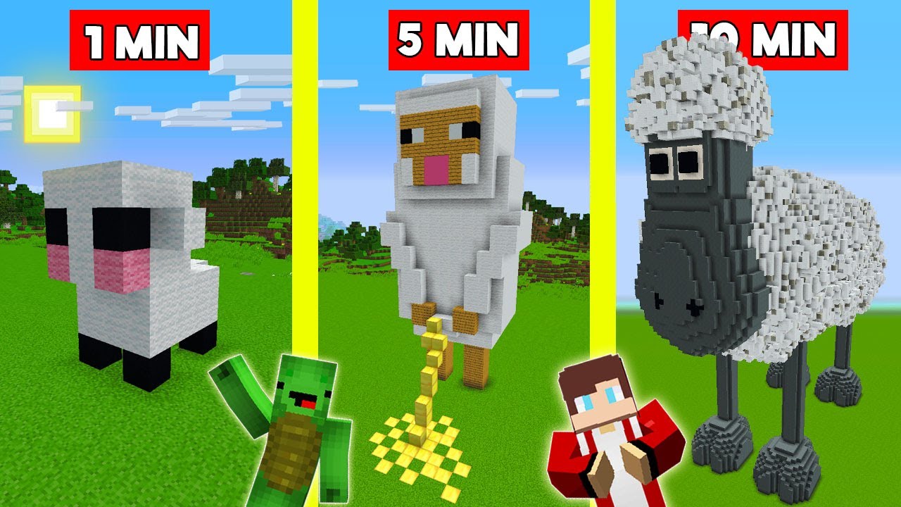 SHEEP HOUSE BUILD BATTLE CHALLENGE In Minecraft - NOOB VS PRO - Maizen ...