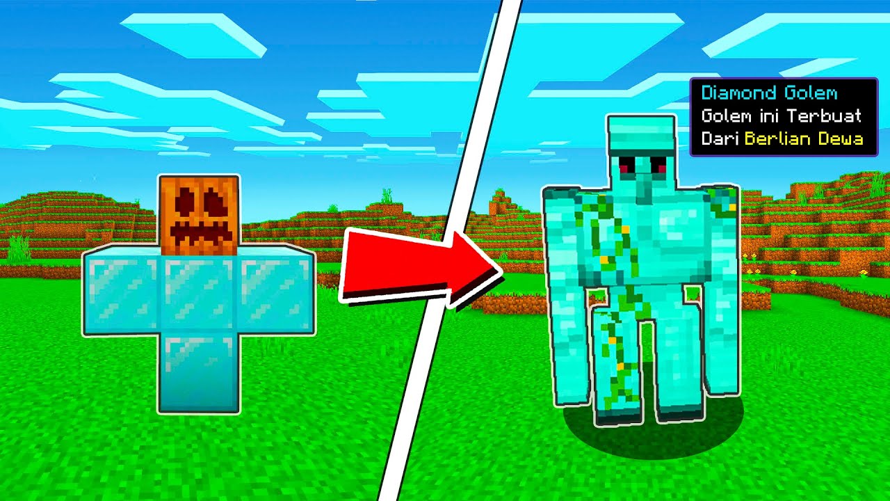 WOW!! TERNYATA KITA BISA MEMBUAT GOLEM DARI BLOCK APAPUN DI MINECRAFT ...