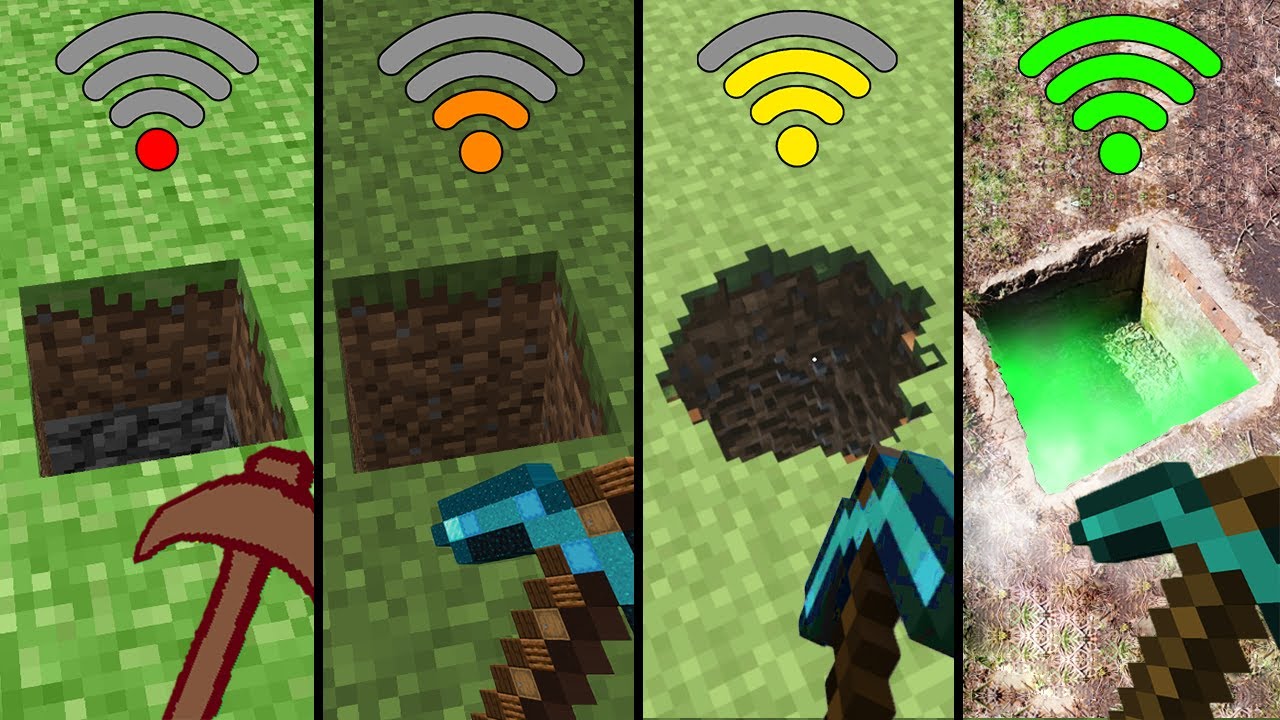 physics in minecraft with different Wi-Fi - Minecraft videos