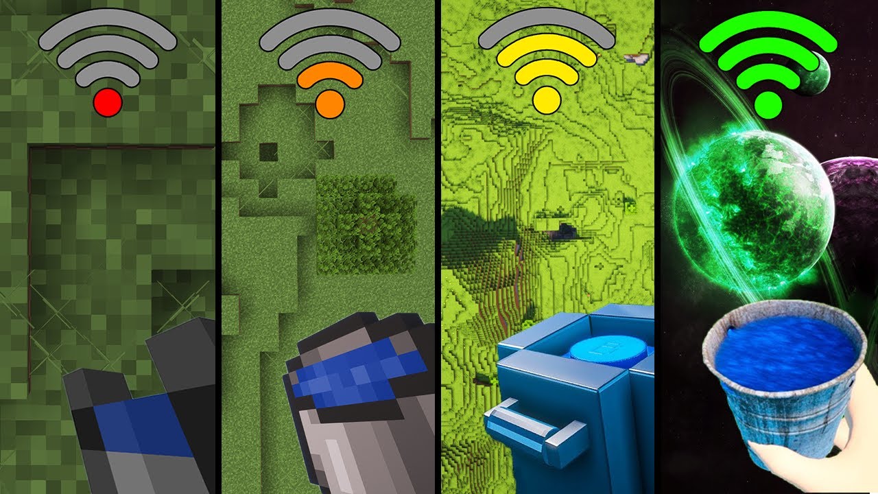 waterbucket MLG with different Wi-Fi in Minecraft - Minecraft videos