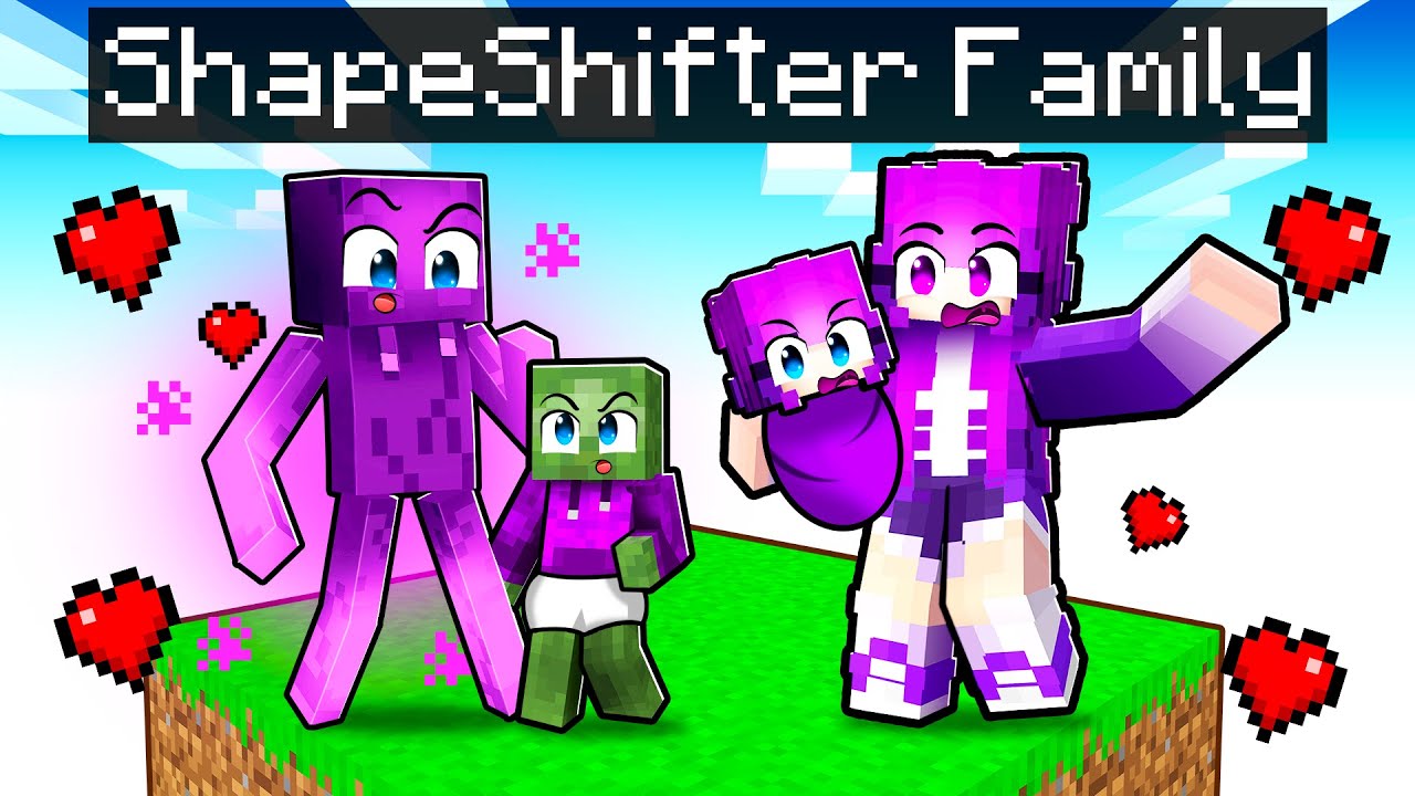 Having a SHAPESHIFTER FAMILY in Minecraft! - Minecraft videos