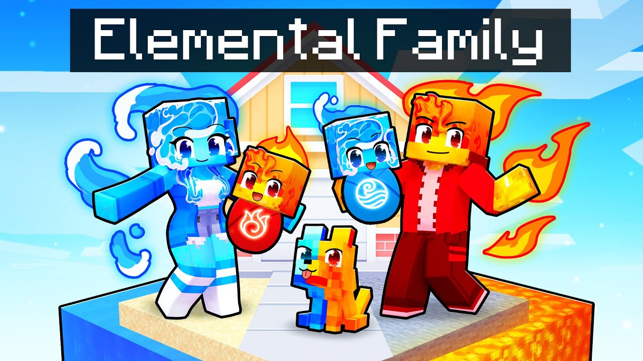 Having an ELEMENTAL FAMILY in Minecraft! - Minecraft videos