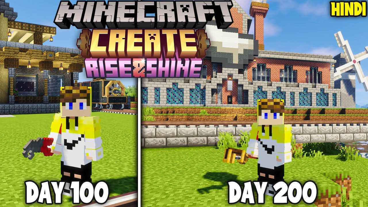 I Survive 200 Days in Create Mod Minecraft Hardcore - Minecraft videos