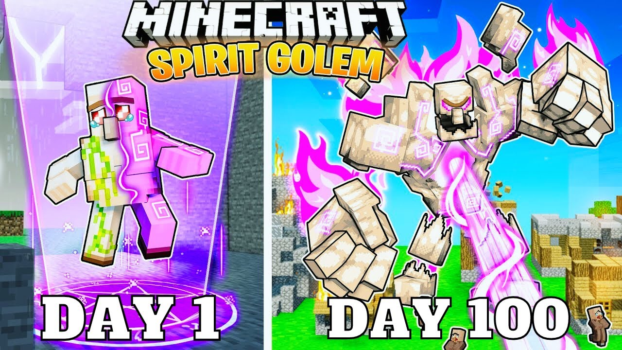 I Survived 100 Days as a SPIRIT GOLEM in Minecraft Hardcore World... (Hindi) - Minecraft videos
