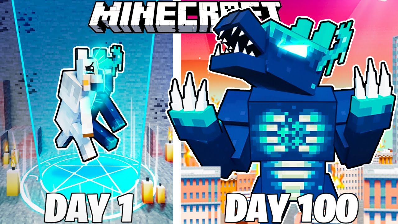 I Survived 100 Days as a WARDEN WOLF in Minecraft! - Minecraft videos