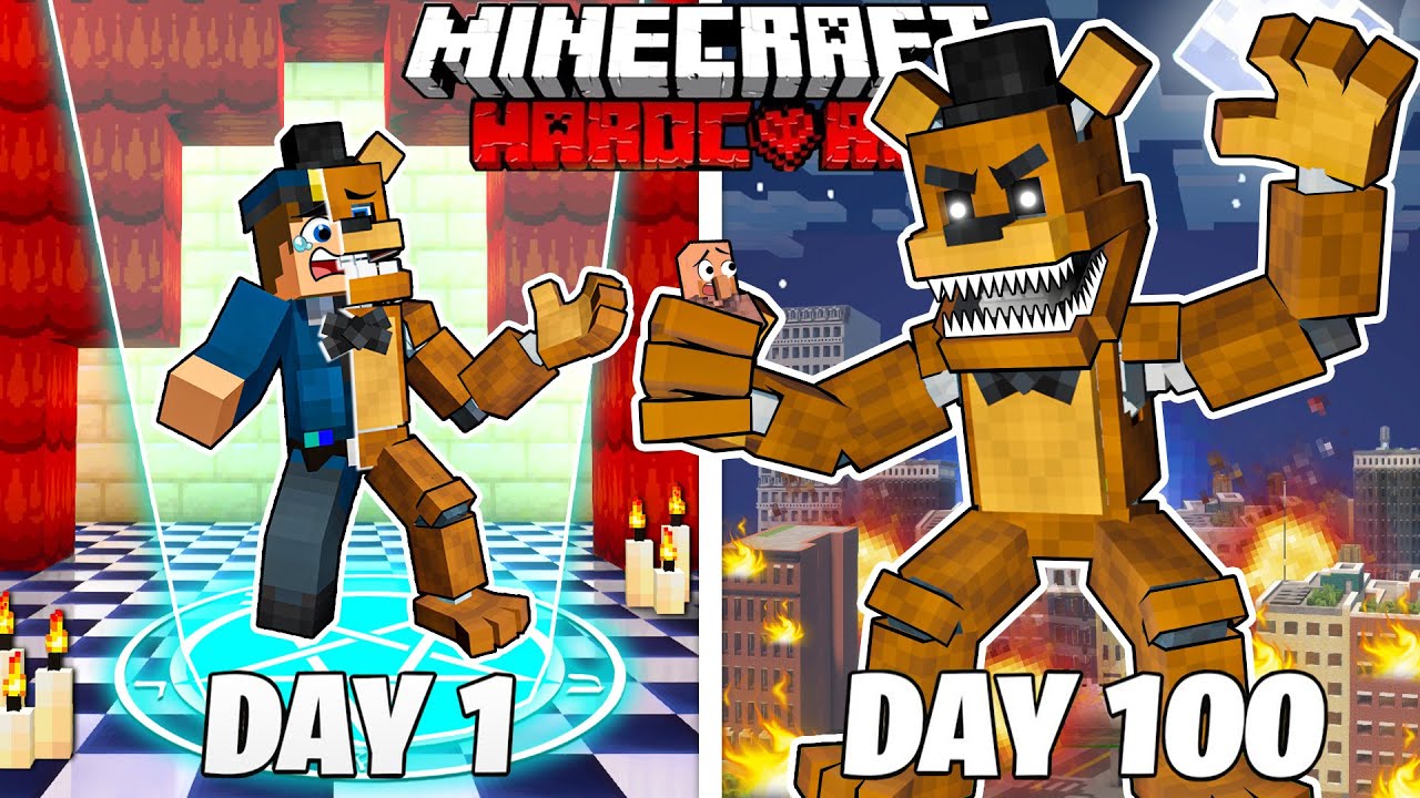 I Survived 100 Days in Five Nights at Freddy's in HARDCORE Minecraft ...