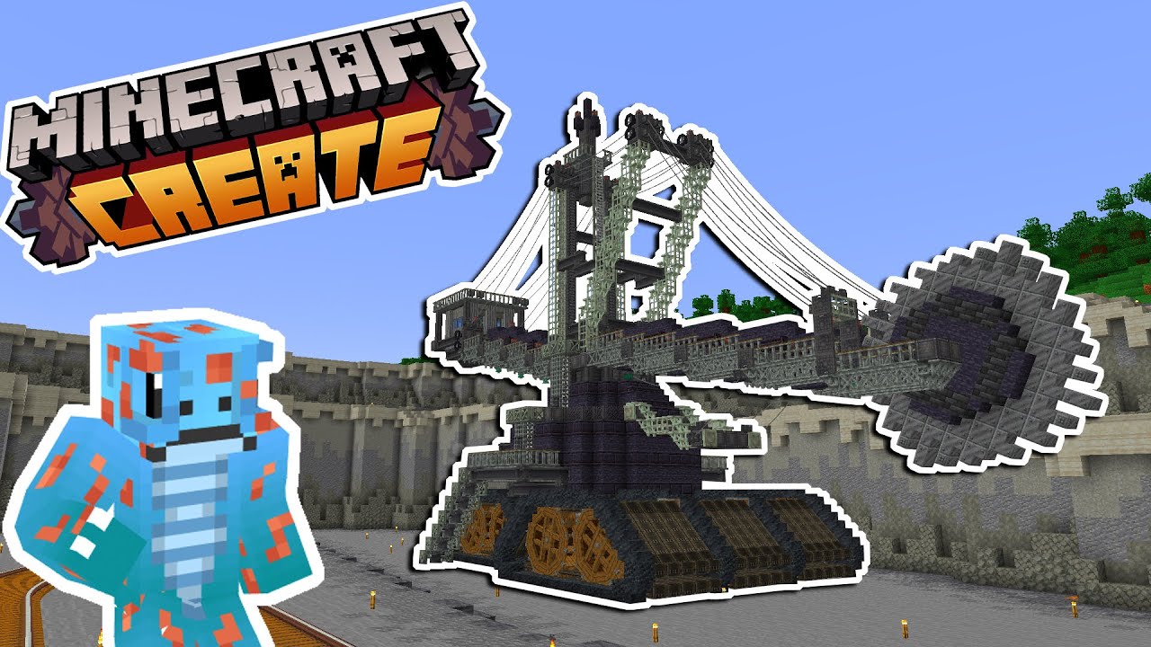 I built a HUGE EXCAVATOR using Minecraft's Create Mod - Minecraft videos