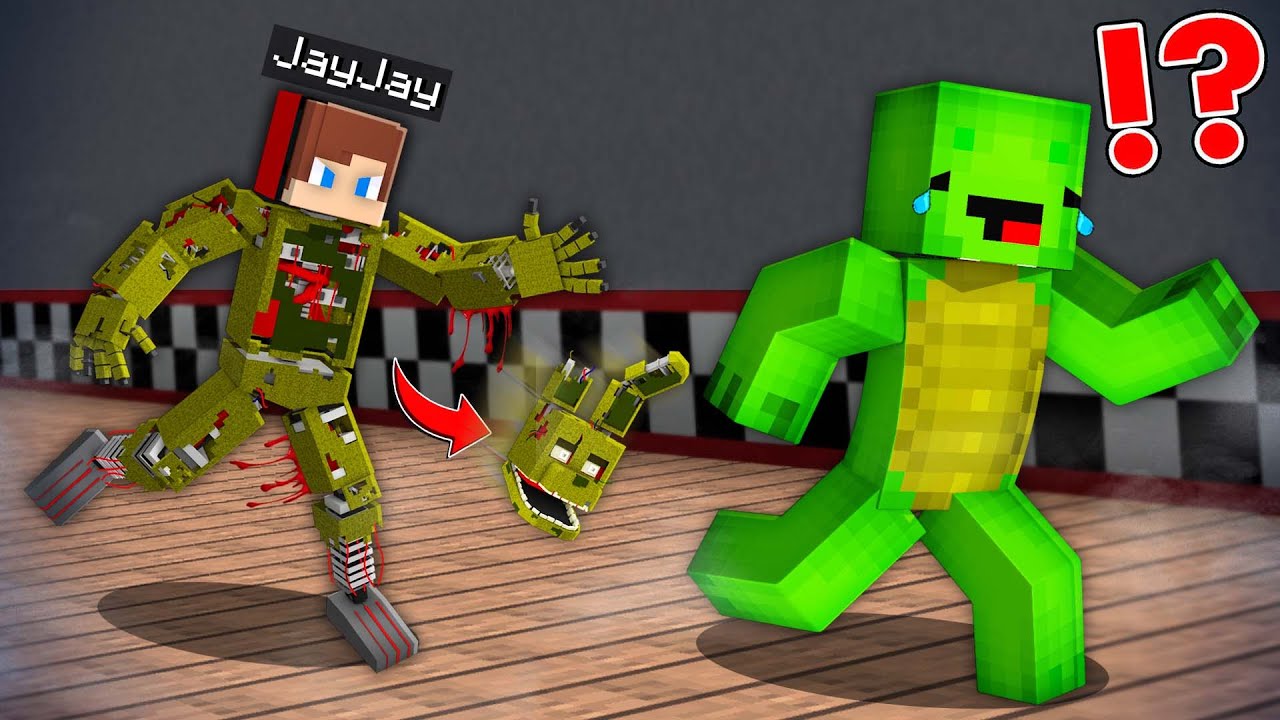 JJ Springtrap Attacked Mikey in Minecraft Challenge - Maizen JJ and Mikey - Minecraft videos