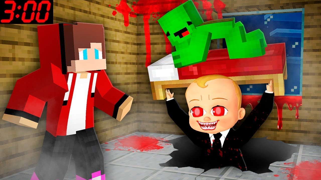 JJ and Mikey Found Scary BOSS BABY.EXE Under The Bed in Minecraft Challenge Maizen - Minecraft ...