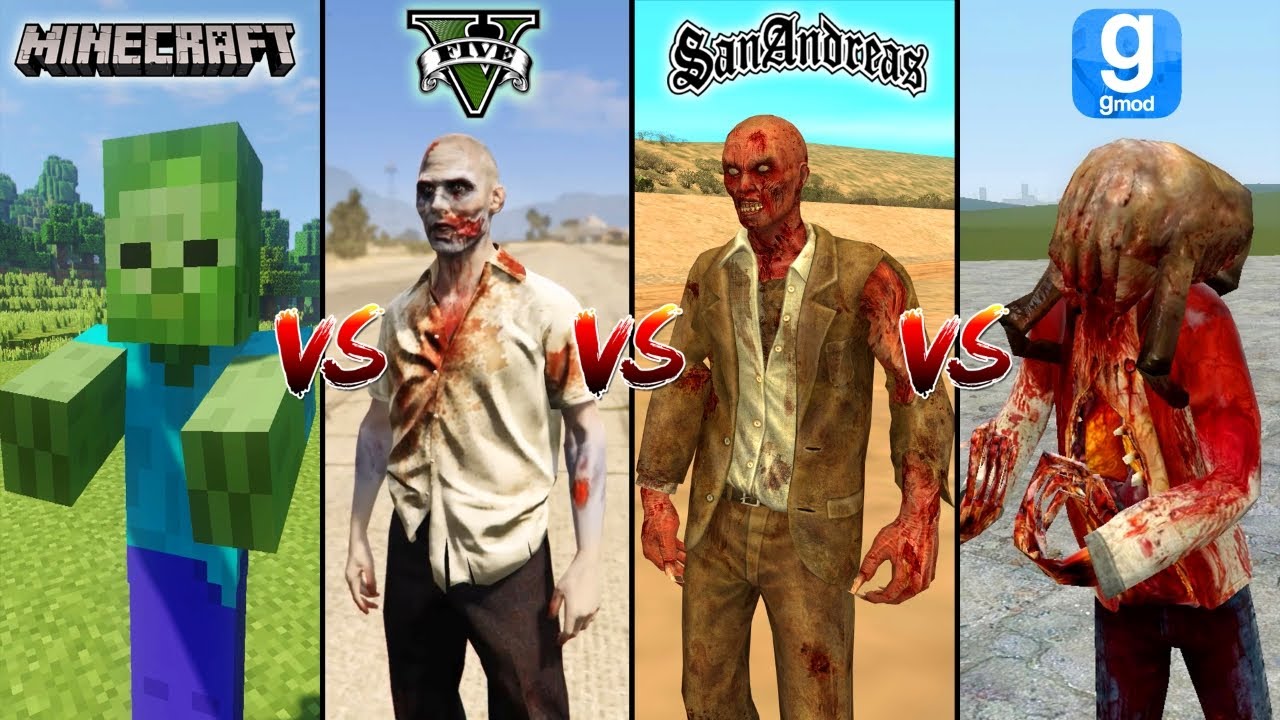MINECRAFT ZOMBIE VS GTA 5 ZOMBIE VS GTA SA ZOMBIE VS GARRY'S MOD ZOMBIE ...